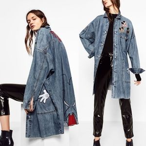 Zara | Jackets & Coats | Zara Disney Mickey Mouse Denim Duster | Poshmark